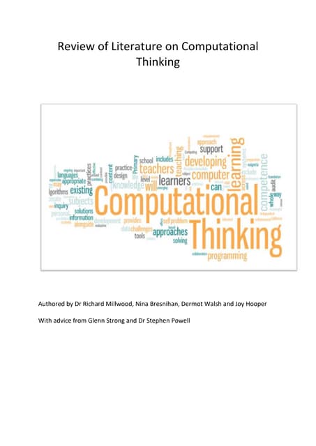 Primary Coding Review Of Literature On Computational Thinking Pdf