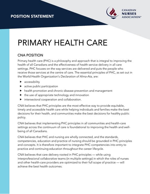 Comprehensive Primary Health Care | PPT | Healthcare Industry | Industries
