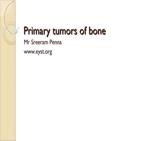 Primary Tumors Of Bone | PPT