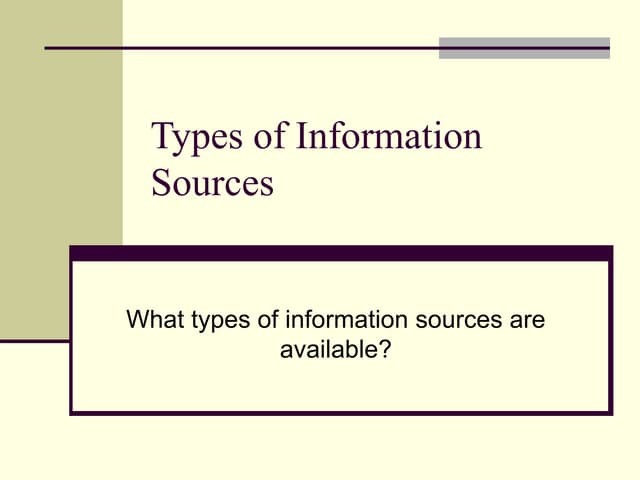 Types of information sources | PPTX