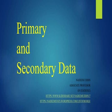 Ppt Primary And Secondary Data Powerpoint Presentation PPT