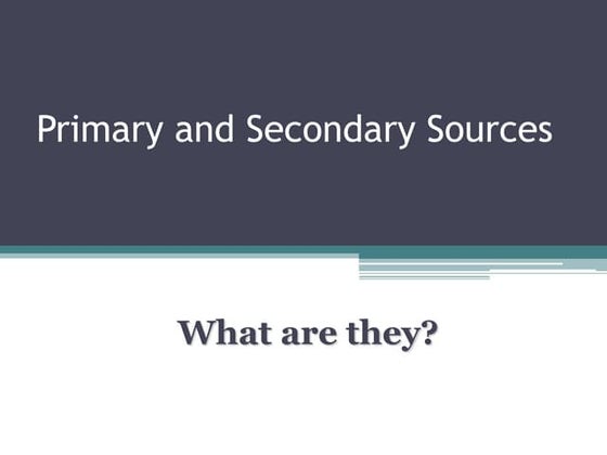Primary and Secondary Sources | ODP | Secondary Education | Education