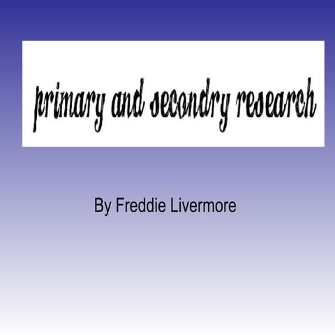 Primary and secondry | PPT