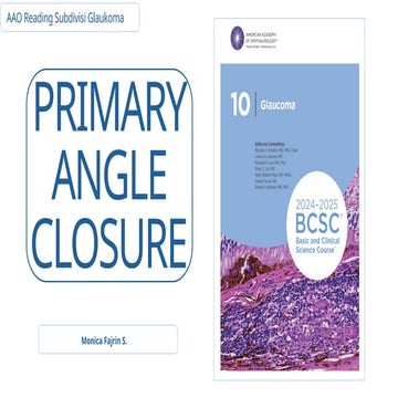 Primary angle closure glaucoma | PPTX