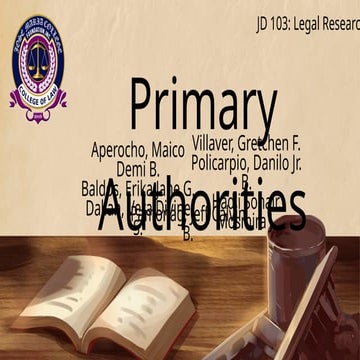 Primary Authorities statutory constructi | PPTX