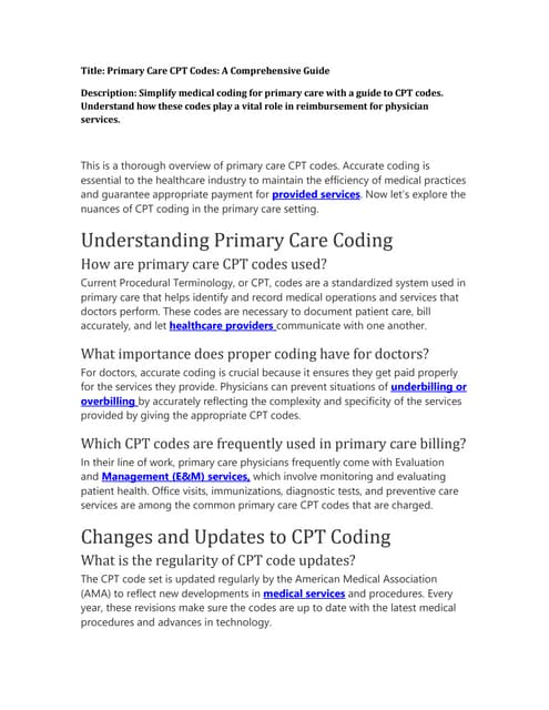 Types of medical coding | PPT