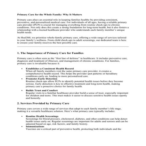 Primary Care's Role in Managing Chronic Diseases | DOC