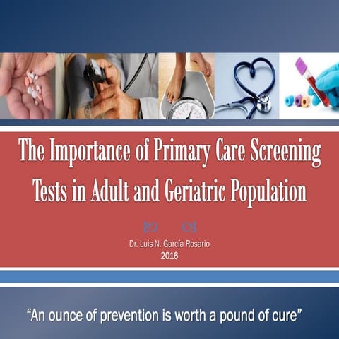 Primary care screening tests in adults geriatrics | PDF