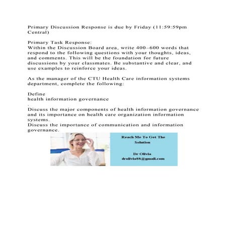 Primary Discussion Response is due by Friday (115959pm Central).docx