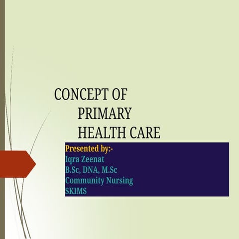 Concept of primary health care | PPTX