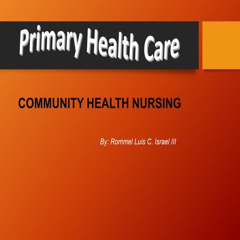 PRIMARY HEALTH CARE | PPTX
