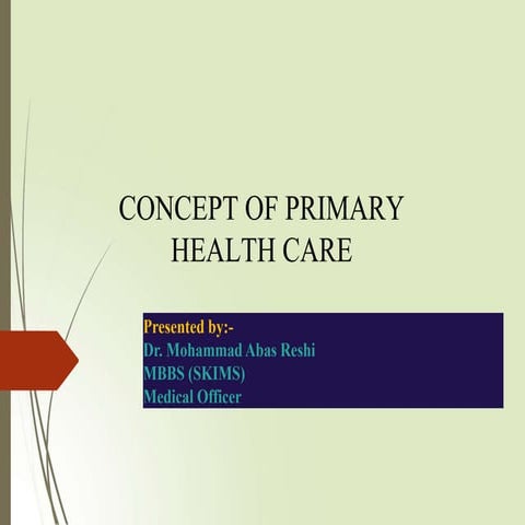 Concept of primary health care | PPTX