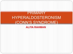 Hyperaldosteronism | PPT