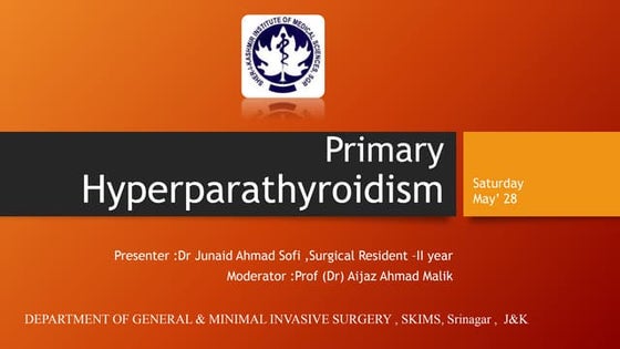 Disorders of parathyroid gland | PPTX