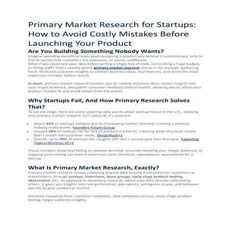 Primary Market Research Gain Deep Insight | PDF