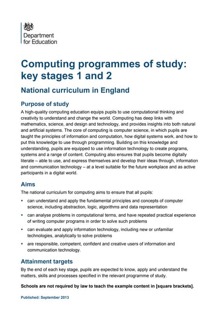 Aims and Objectives of teaching computer science | PPTX | Secondary ...