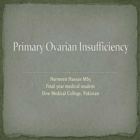 Primary ovarian insufficiency | PPTX