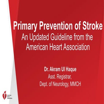 Primary Prevention of Stroke An Updated Guideline from the American ...