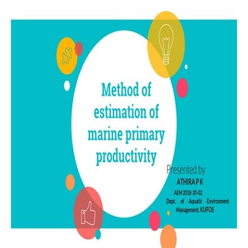 Primary productivity estimation | PPTX