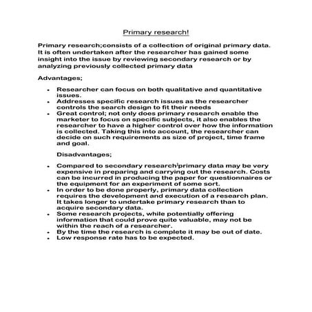 Primary Research Vs. Secondary Research | PPTX