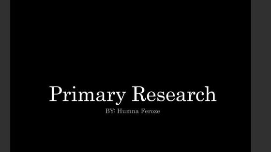Primary research | PDF