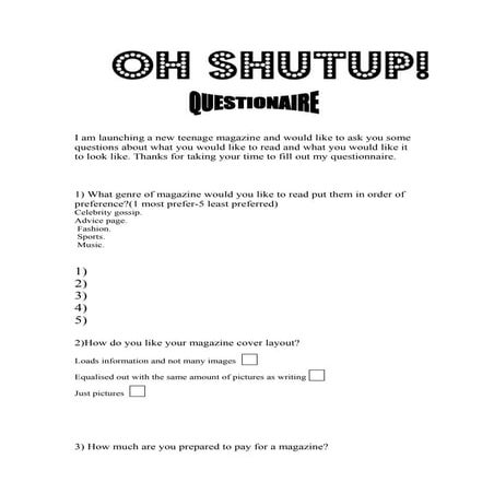 Primary research for magazine | PDF