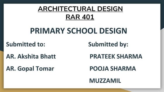 Planning of Primary School Building | PPTX
