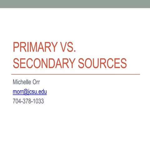 Primary vs Secondary Resources | PPT