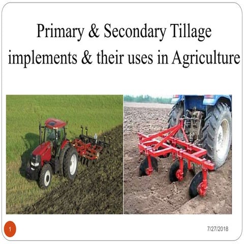 Primary & Secondary tillage Implements and their uses | PPTX
