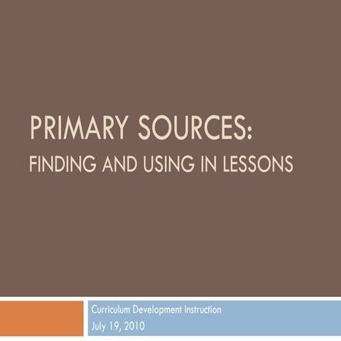 Primary sources | PPT