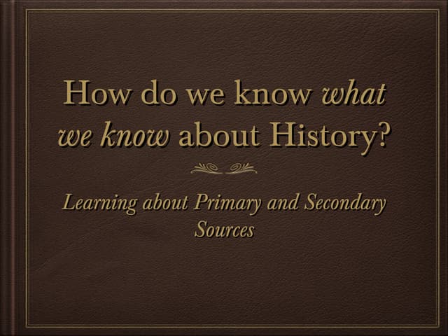 The Sources of History | PDF