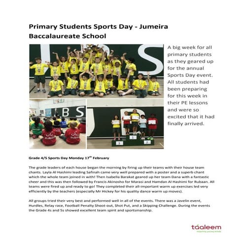 Assignment the sports day in our school | DOC