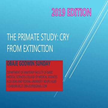 The primate study: cry from extinction | PPT