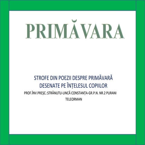 Primavara in poezii | PPT
