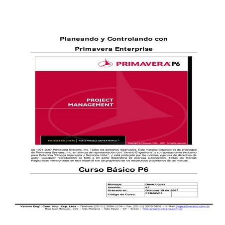 Manual primavera p6 ing. estrella ruiz | PDF
