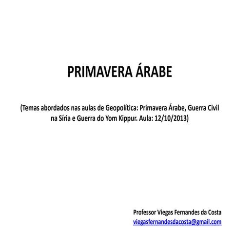 Primavera árabe | PPT | Download Gratuito