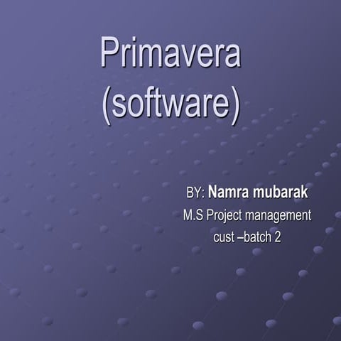 Primavera software | PPTX