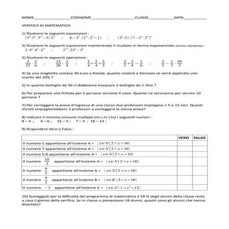 Prima verifica | PDF