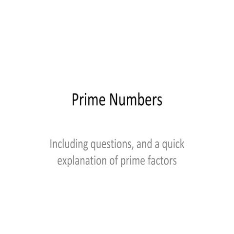 Prime Numbers | PPT