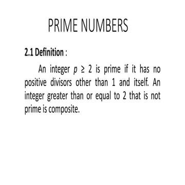 Prime Numbers Ppt