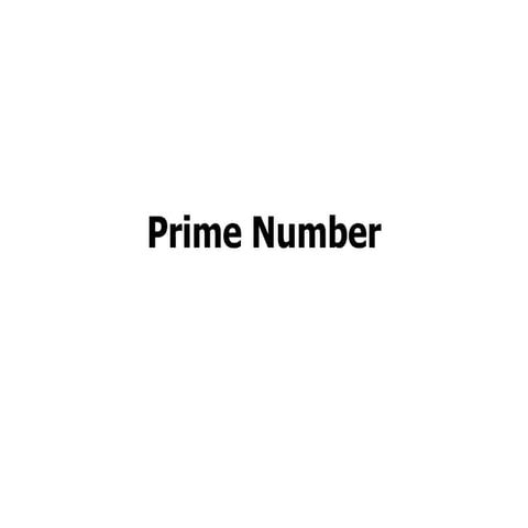 Prime Number | PPTX