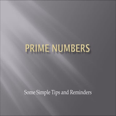 Prime numbers | PPT