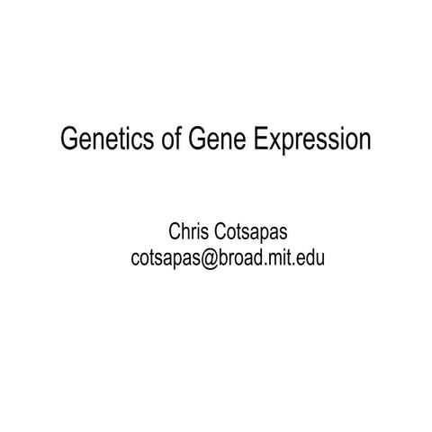 Genetics of gene expression primer | PPT