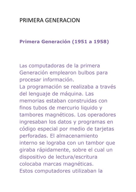 La Primera Generacion | PPT