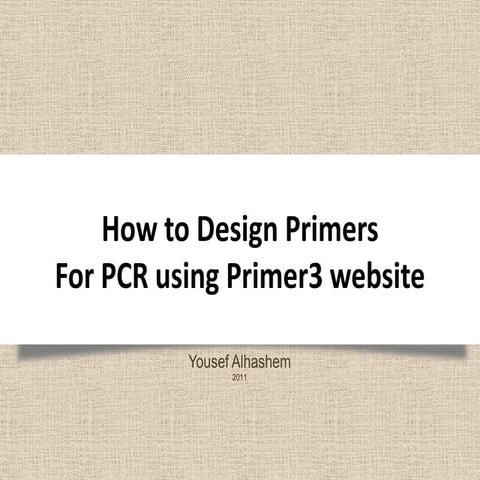 Primer design | PPT