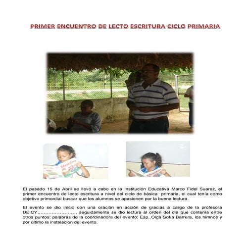 Primer encuentro de lectoescritura | PDF
