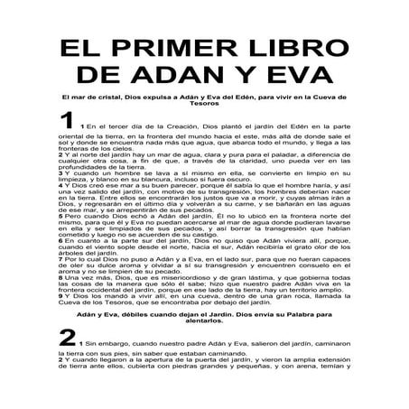 Primer libro de la vida de Adán y Eva | PDF