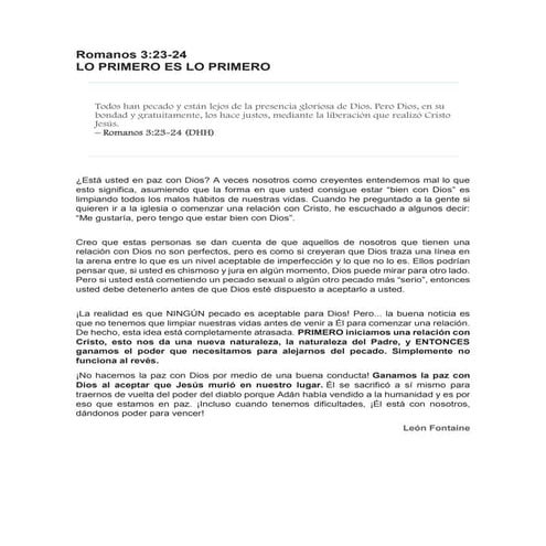 Primero lo primero | PDF