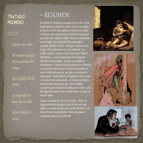 Lazarillo de Tormes - Resumen | PPTX