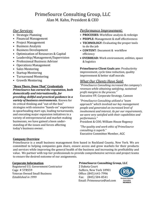 Primesource presentations